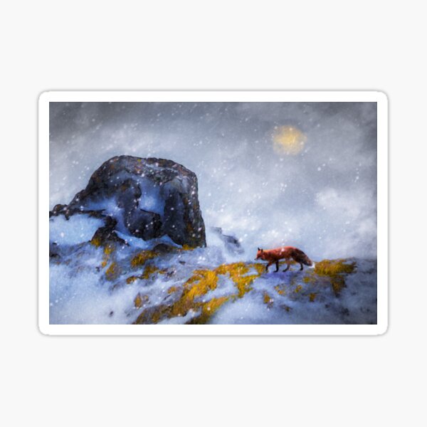 "Foraging Fox" Sticker by ibrush | Redbubble