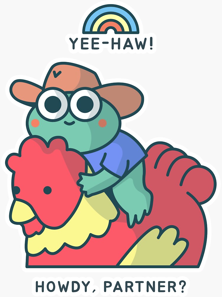 "Yee-Haw Howdy Partner" Sticker for Sale by DavidFerreira9 | Redbubble