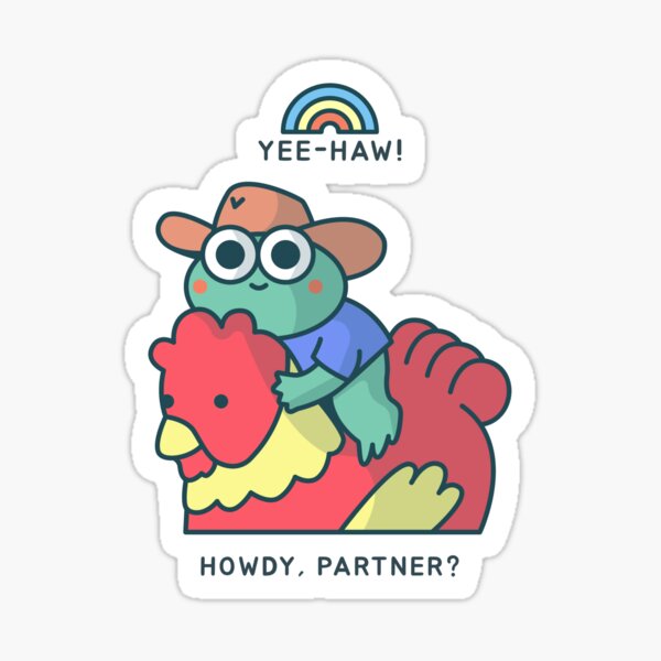 "Yee-Haw Howdy Partner" Sticker for Sale by DavidFerreira9 | Redbubble