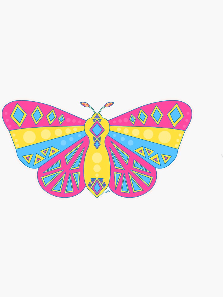 "Pansexual Pride Moth" Sticker for Sale by avcpaints | Redbubble