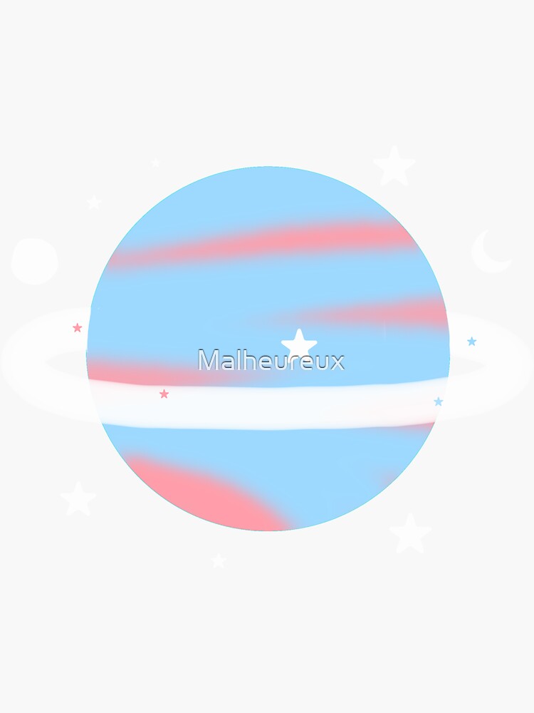 "Trans pride flag planet " Sticker for Sale by Malheureux | Redbubble