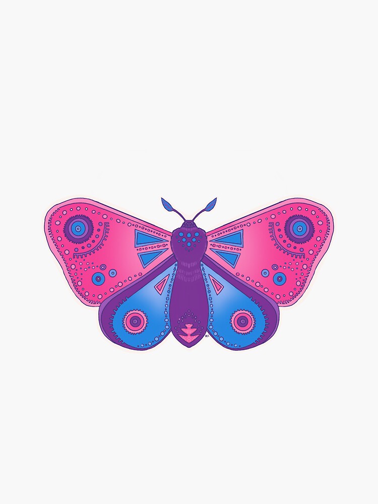 "Bi Pride Moth" Sticker for Sale by avcpaints | Redbubble