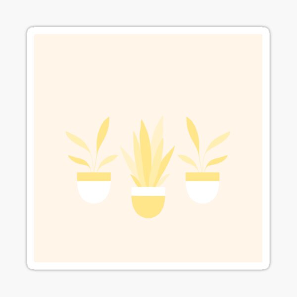 "Pastel Yellow Planter" Sticker by shinjustudio | Redbubble