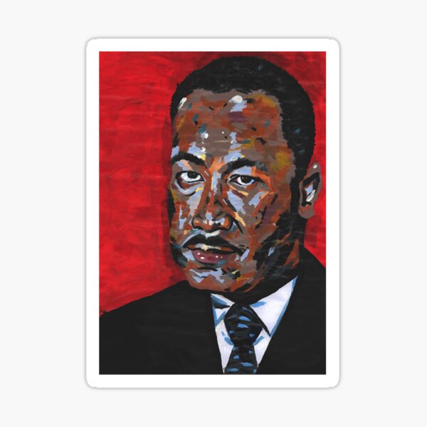 "Martin Luther King, MLK, print, Hand-Painted" Sticker by OliverDraws ...