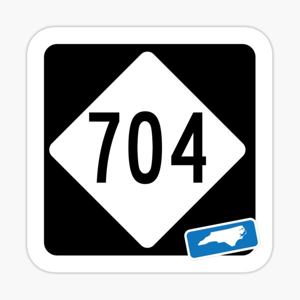 "North Carolina State Route 704 (Area Code 704)" Sticker for Sale by ...