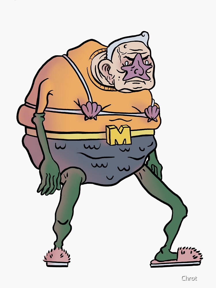 "Crusty Mermaid Man" Sticker for Sale by Chrot | Redbubble