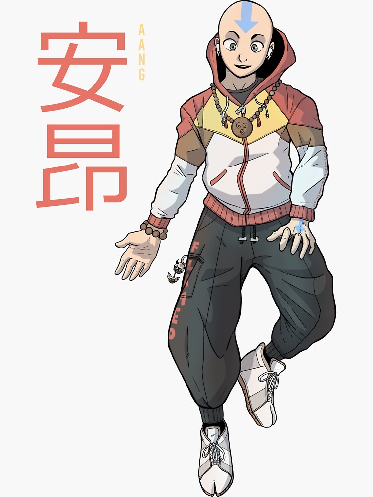 "Modern Aang" Sticker by king-bear | Redbubble