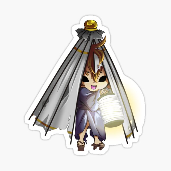 Pegatina «Amefuri Kozo Rain Boy Yokai Monstruo» de CorissaBees | Redbubble