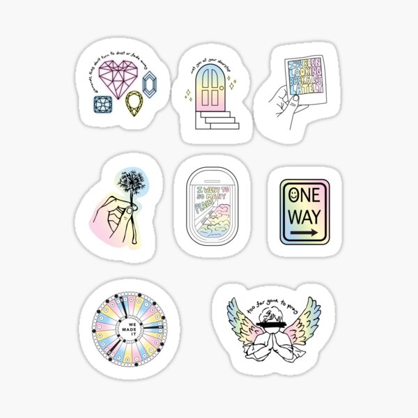 "WALLS pastel sticker pack" Sticker by elloerin | Redbubble