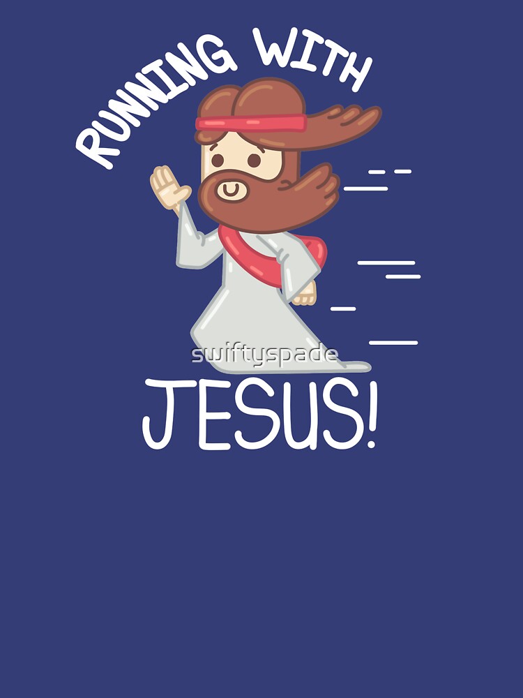"Running With Jesus Christian Jogger" T-shirt for Sale by swiftyspade ...