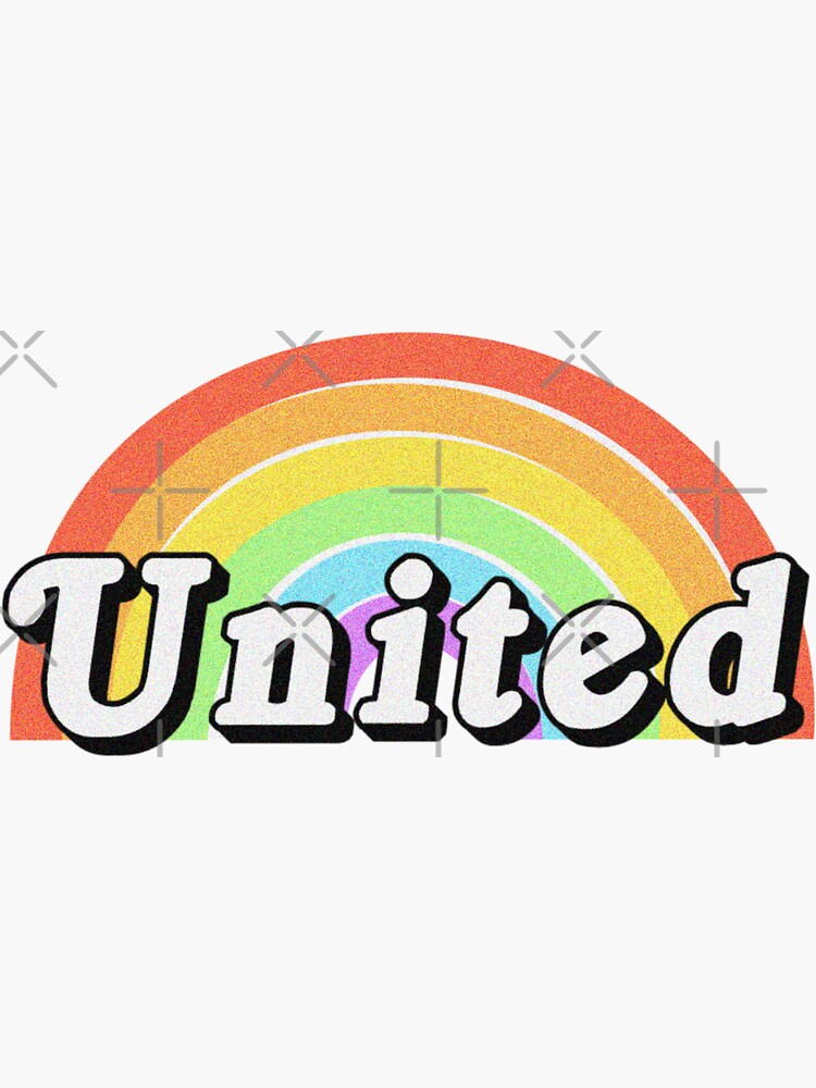 ""united" rainbow pride sticker " Sticker for Sale by madebyshania ...