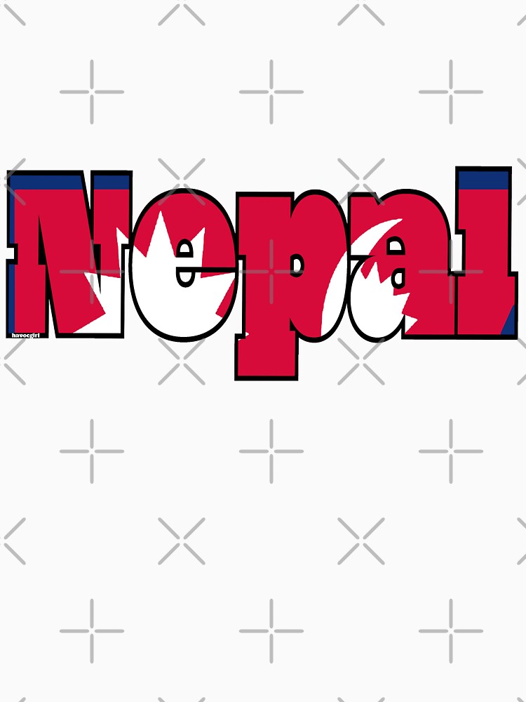 "Nepal Font with Nepali Flag" Essential T-Shirt for Sale by Havocgirl ...