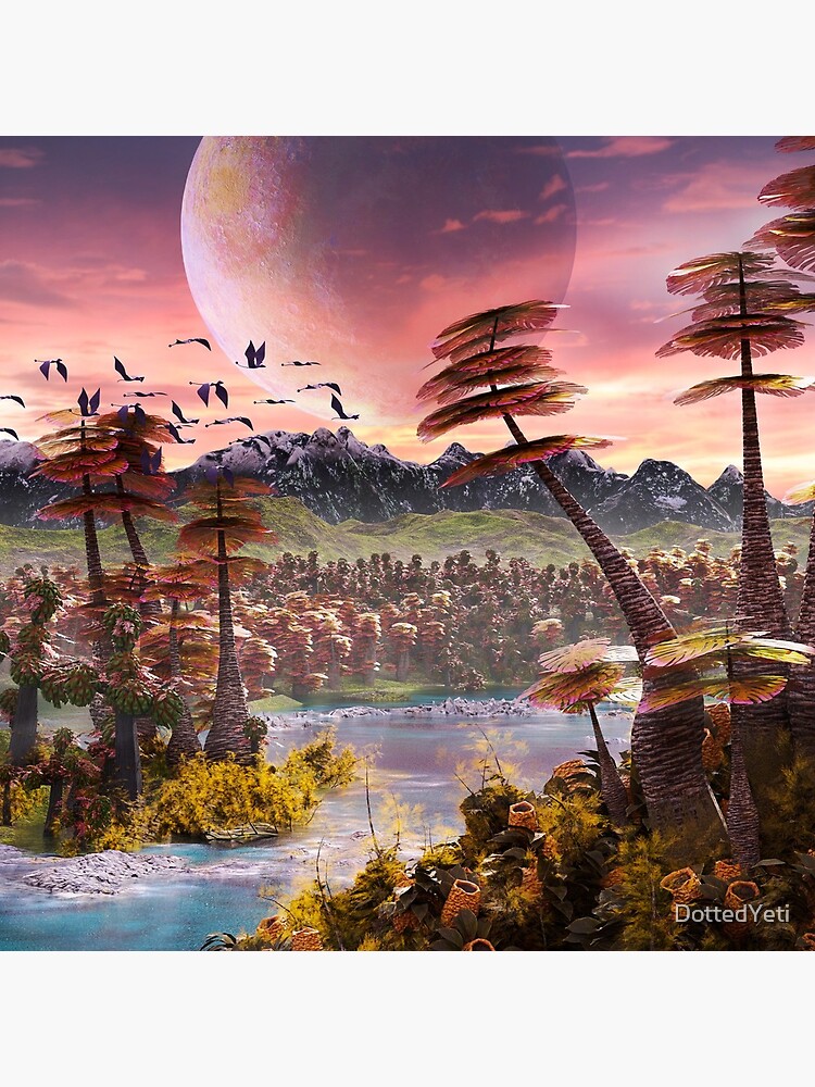 "alien planet landscape, beautiful forest the surface of an exoplanet ...