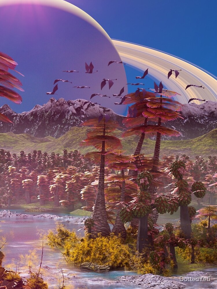 "alien planet landscape, beautiful forest the surface of an exoplanet ...