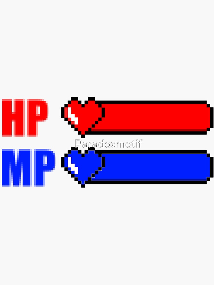 "rpg health hp mp bar" Sticker for Sale by Paradoxmotif | Redbubble