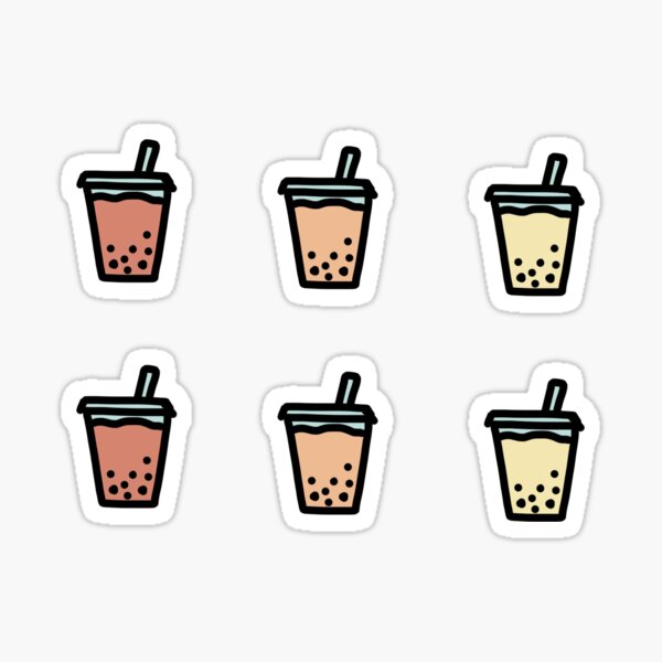 "Boba Bubble Tea Sticker Pack Aesthetic" Sticker for Sale by ...