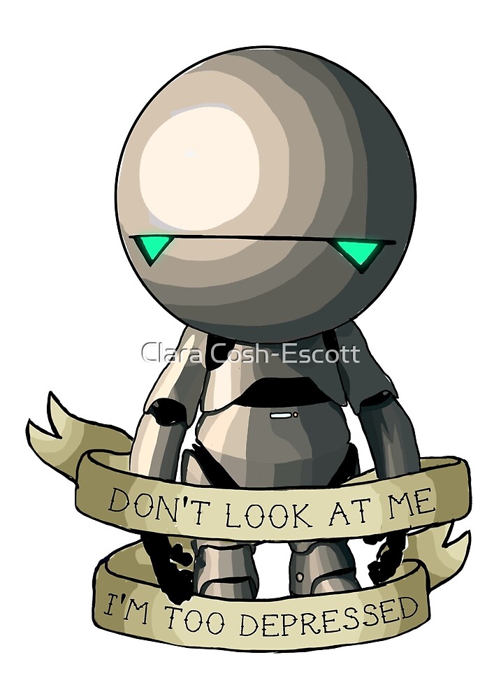 "Marvin the paranoid android " by Clara Cosh-Escott | Redbubble