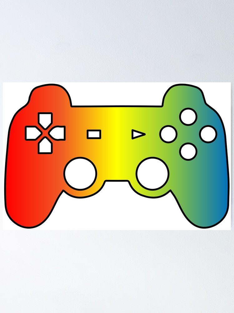 "Rainbow Video Game Controller Vector" Poster for Sale by emmilowski ...
