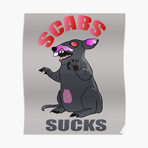 "SCABS SUCK! - Scabby the Rat " Poster by fuzzynautilus | Redbubble