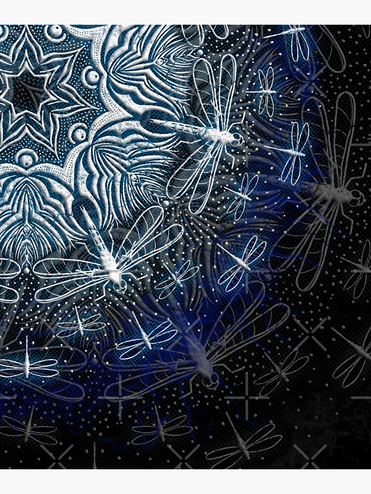 "Dragonflies Mandala Design In Blue" Sticker for Sale by PacPrintwear8 ...