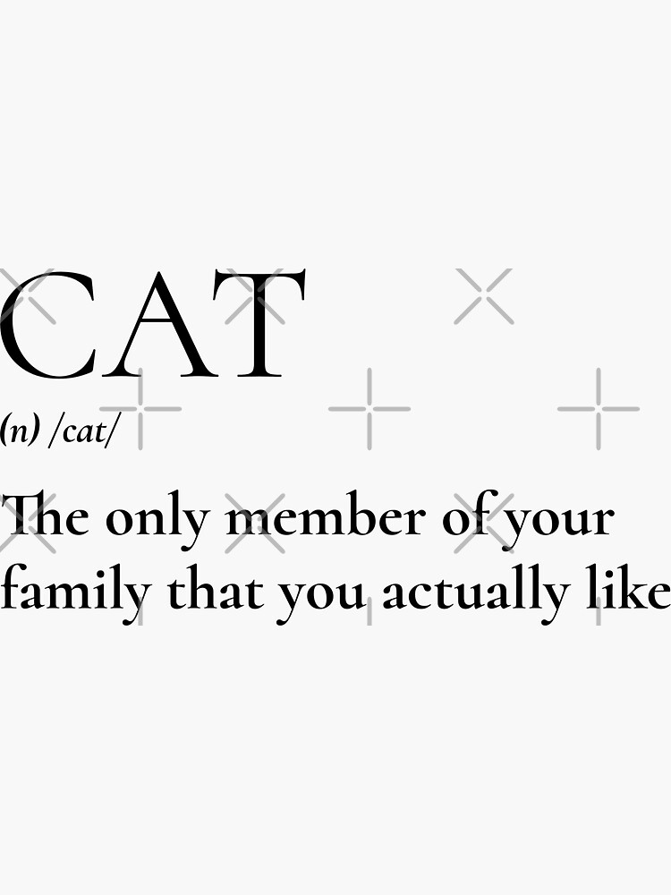 "Cat definition" Sticker by Dkcdesign | Redbubble