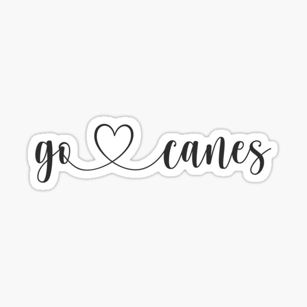 "Go Canes Cute" Sticker for Sale by groquestudio | Redbubble