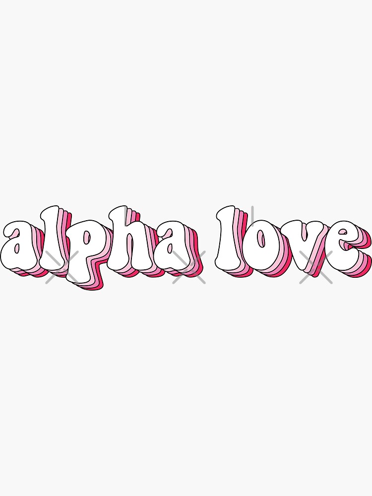 "Alpha Love Retro Stripes Pink" Sticker for Sale by sonjanaher | Redbubble