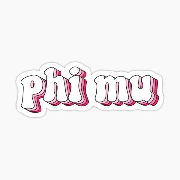 "Phi Mu Retro Stripes Pink" Sticker for Sale by sonjanaher | Redbubble