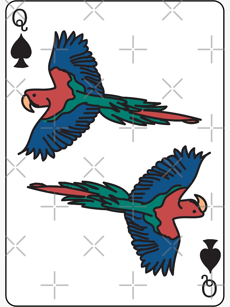 "Parrot Queen Card" Sticker by parakeetz | Redbubble