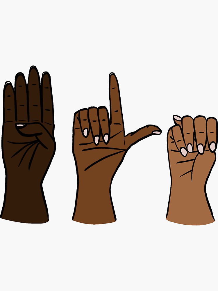 "BLM American Sign Language Hands" Sticker for Sale by Creme-Puff ...