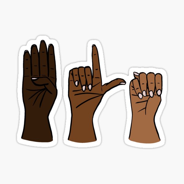 "BLM American Sign Language Hands" Sticker for Sale by Creme-Puff ...