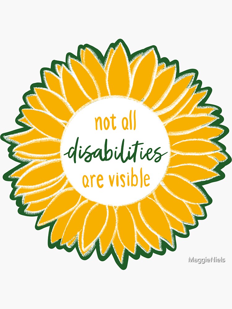 "Invisible Disabilities Sunflower" Sticker for Sale by MaggieNiels ...
