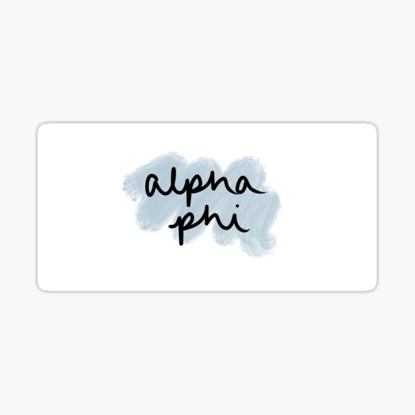 "Alpha Phi Cursive Brush" Sticker by squaroline | Redbubble