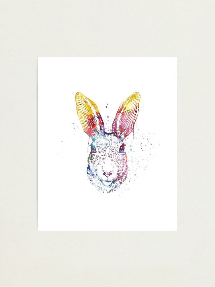 Lámina fotográfica «Conejo Sabio Conejo Ilustración Acuarela Pintura ...