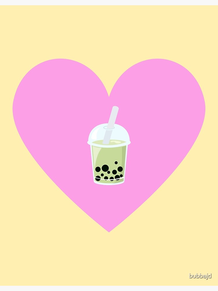 "Love Bubble Tea (boba tea, milk tea) Heart" Art Print for Sale by ...