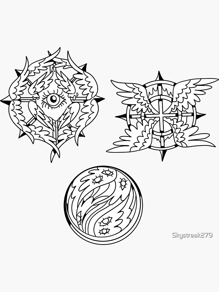 "Feathery Ophanim" Sticker for Sale by Skystreak279 | Redbubble