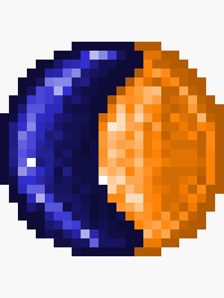 "Sun and Moon (Pixel Art)" Sticker for Sale by Volted | Redbubble