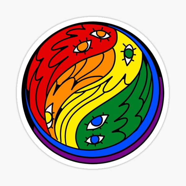 "Rainbow Pride Ophanim" Sticker by Skystreak279 | Redbubble
