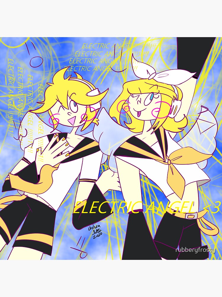 "electric angel | len & rin kagamine" Sticker for Sale by rubberyfrosty ...