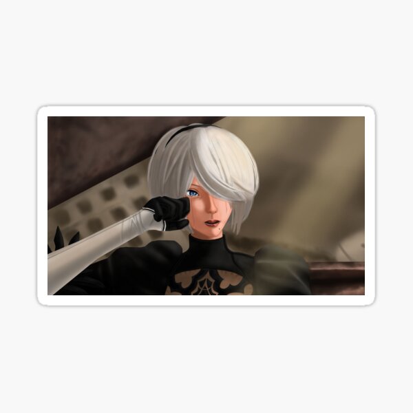 "2B Parting" Sticker for Sale by GagimasArt | Redbubble