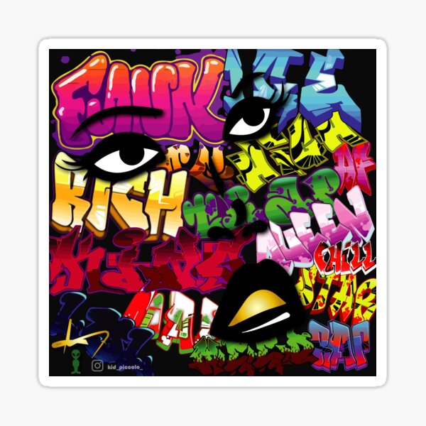 "Graffiti Face" Sticker for Sale by Kidpiccolo | Redbubble