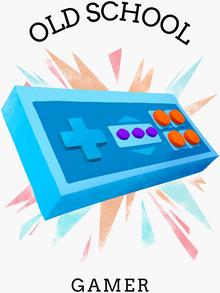 "Old School Gamer" Sticker by Brle | Redbubble
