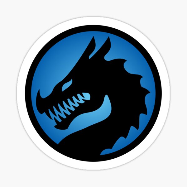 "Circular Blue Valkyrie War Luck Dragon Design" Sticker for Sale by ...
