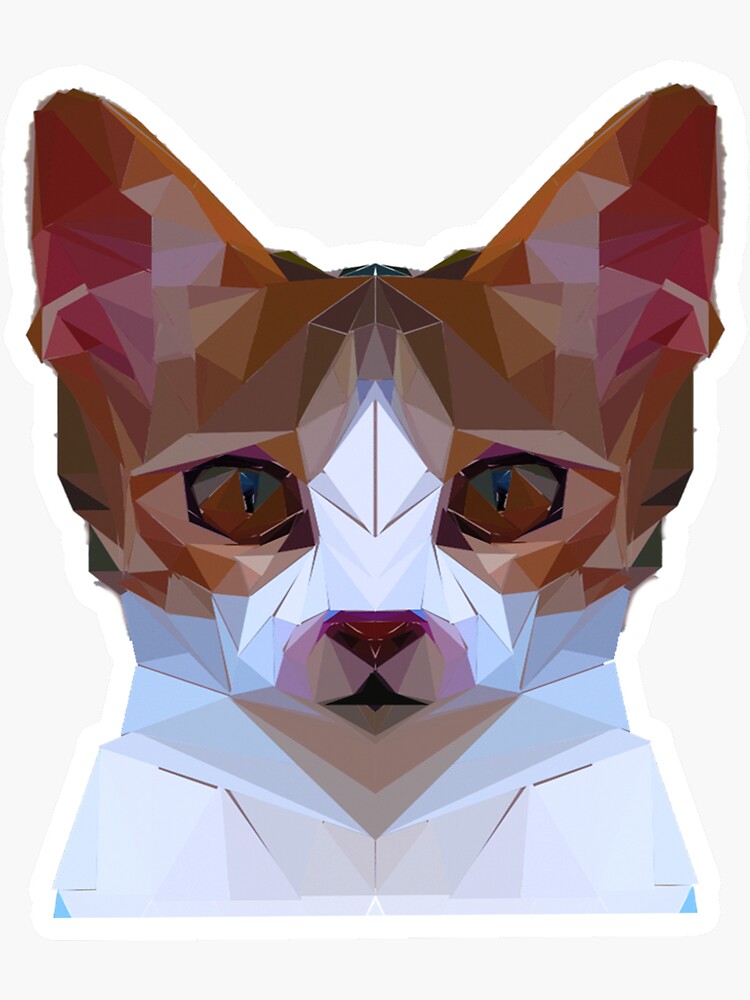 "cat drawing with triangles " Sticker for Sale by trianglesstore ...
