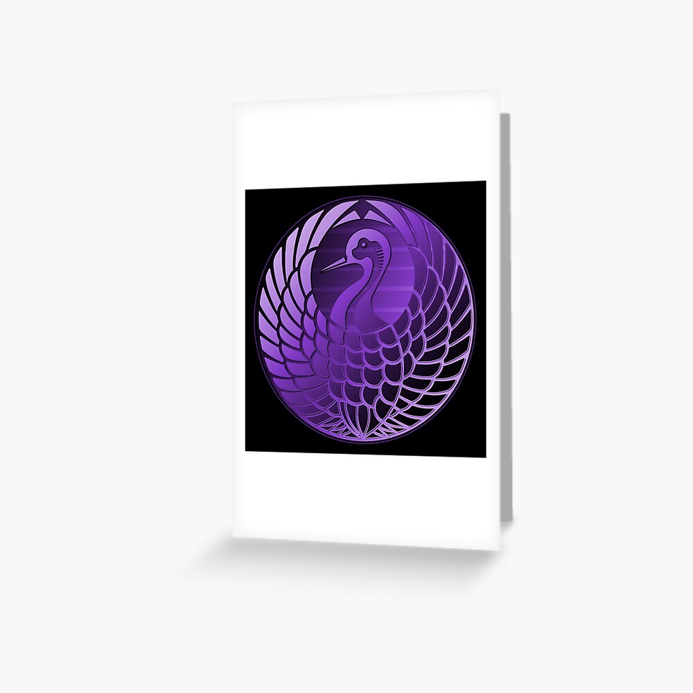 "Japanese Tsuru tori/Crane Bird Kamon [Emblem/Crest] " Greeting Card by ...