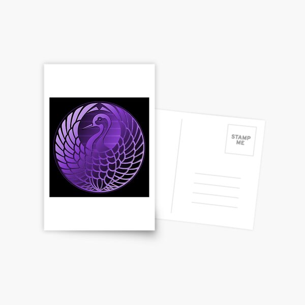 "Japanese Tsuru tori/Crane Bird Kamon [Emblem/Crest] " Postcard for ...