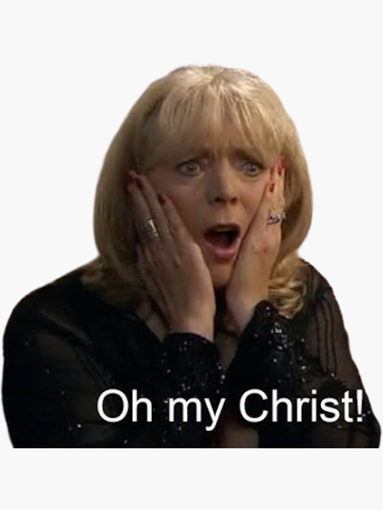 "pam oh my christ" Sticker for Sale by rgil7 | Redbubble