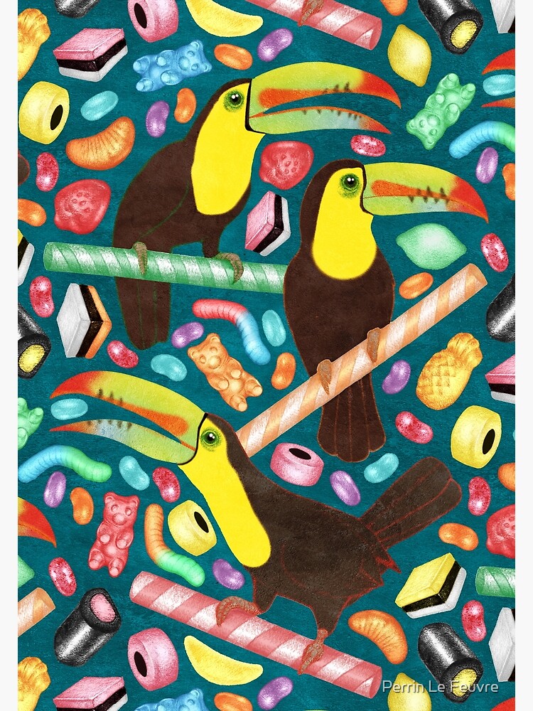 "Toucandy - rainbow gummies, jelly beans and licorice surround tropical ...