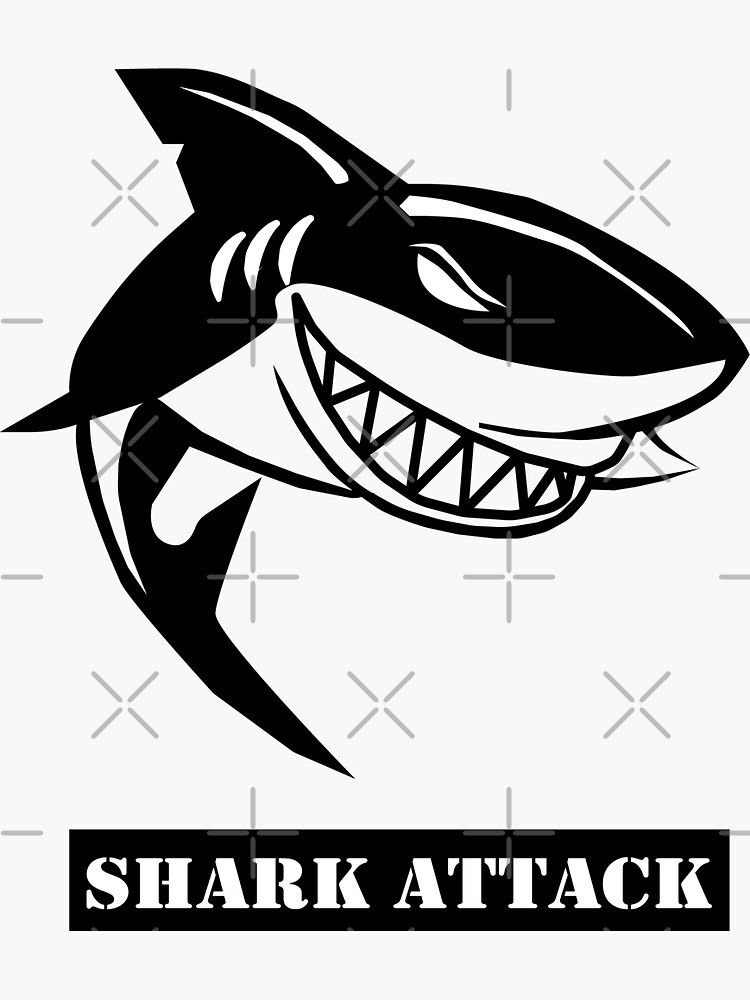 "shark attack" Sticker by Omaewaa | Redbubble