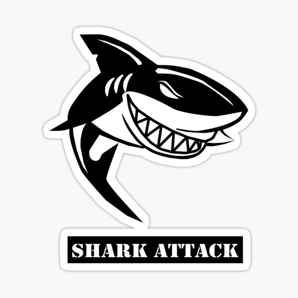 "shark attack" Sticker by Omaewaa | Redbubble